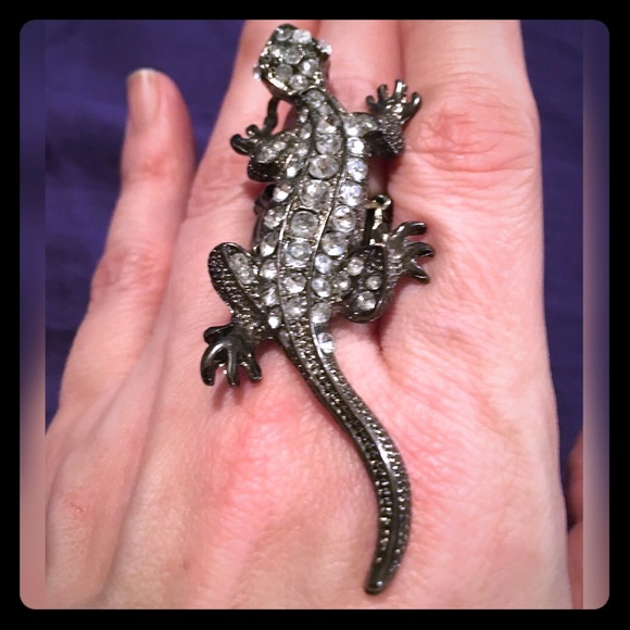 Jewelry | Rhinestone Lizard Ring | Poshmark